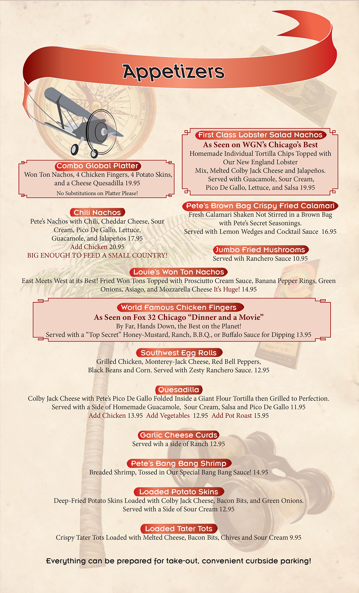 Pilot Pete's Main Menu